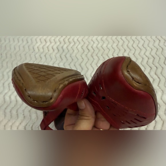 Rieker | Shoes | Rieker Antistress Red Leather Mary Jane Low Heel Snap ...